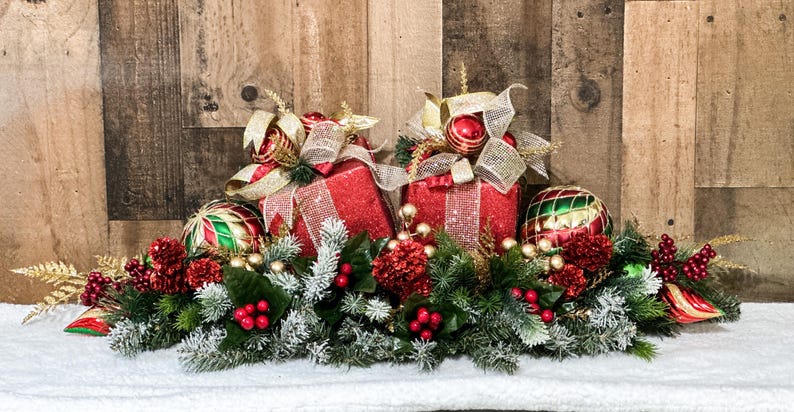 Christmas Centerpiece, Large Christmas Table Decor, Luxe Christmas ...