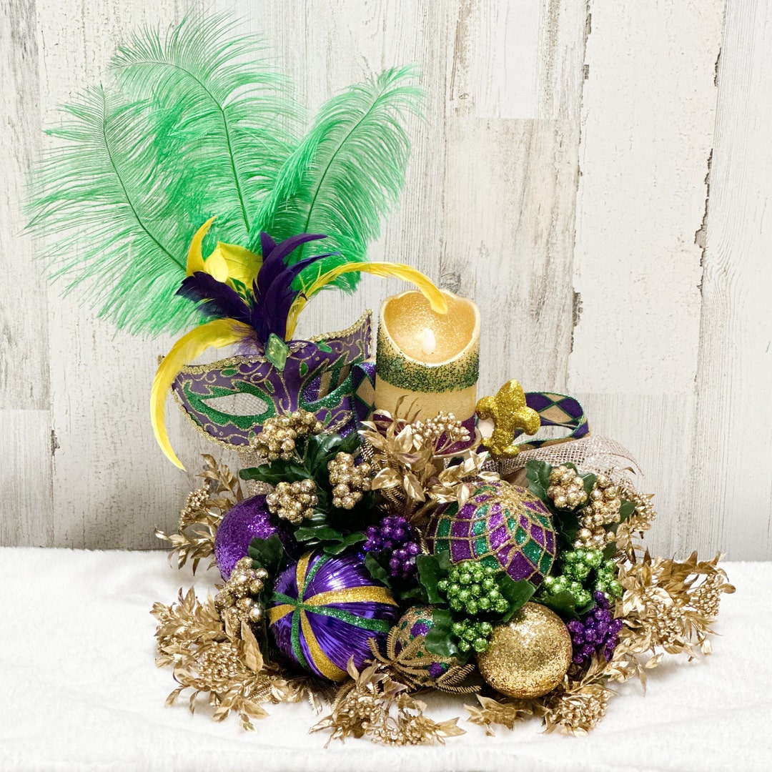 Mardi Gras Centerpiece, Mardi Gras Table Decor, Mardi Gras, Large Mardi ...