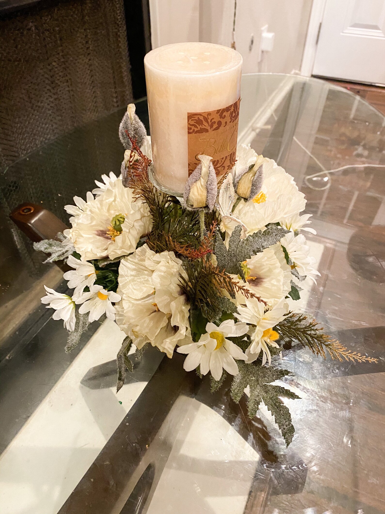 Spring Centerpiece White Poppy Centerpiece After Holiday - Etsy