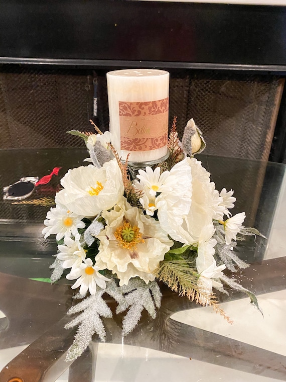 Spring Centerpiece White Poppy Centerpiece After Holiday - Etsy