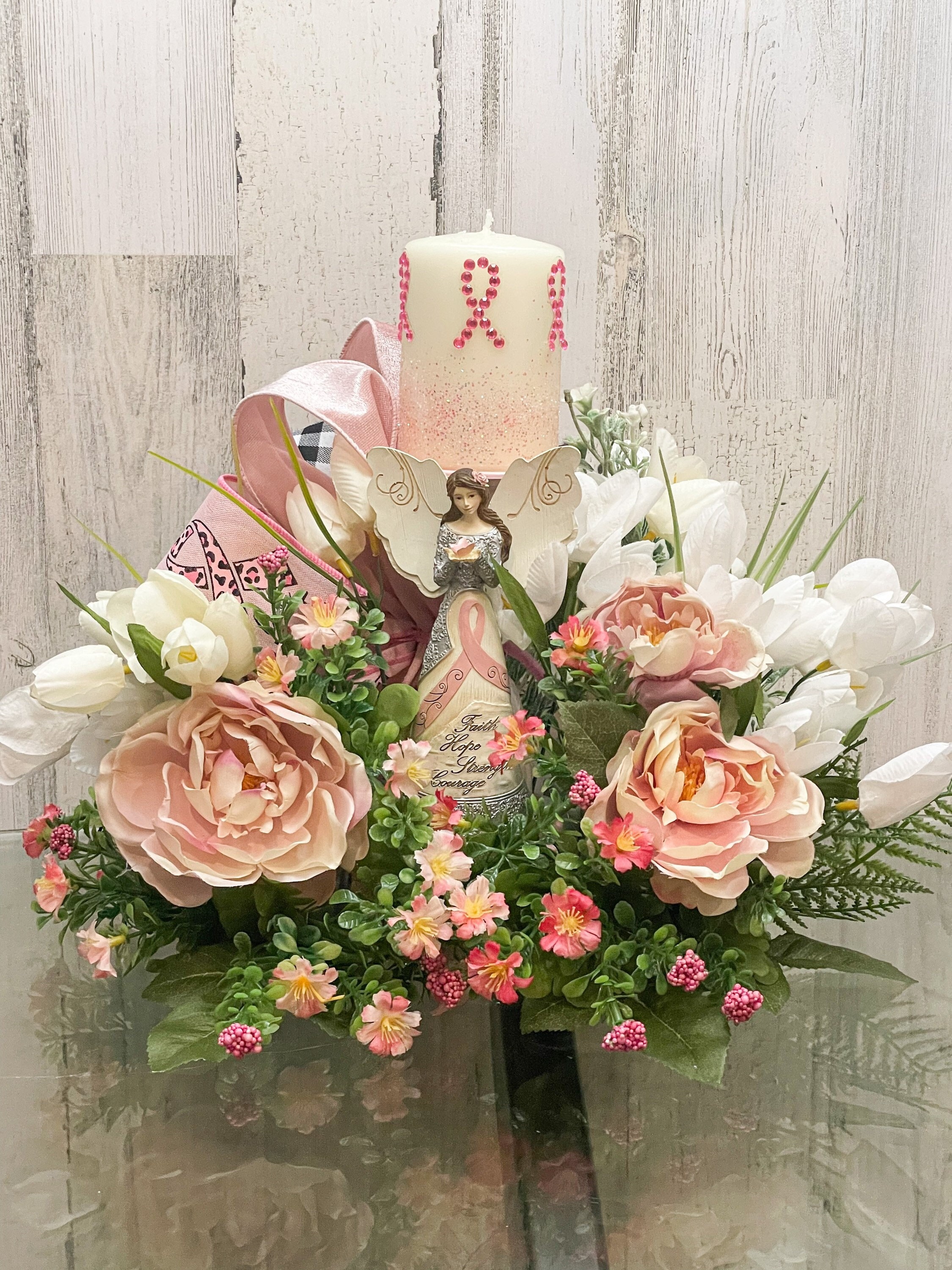 Breast Cancer Centerpiece, Breast Cancer Ribbon, Breast Cancer Survivor ...