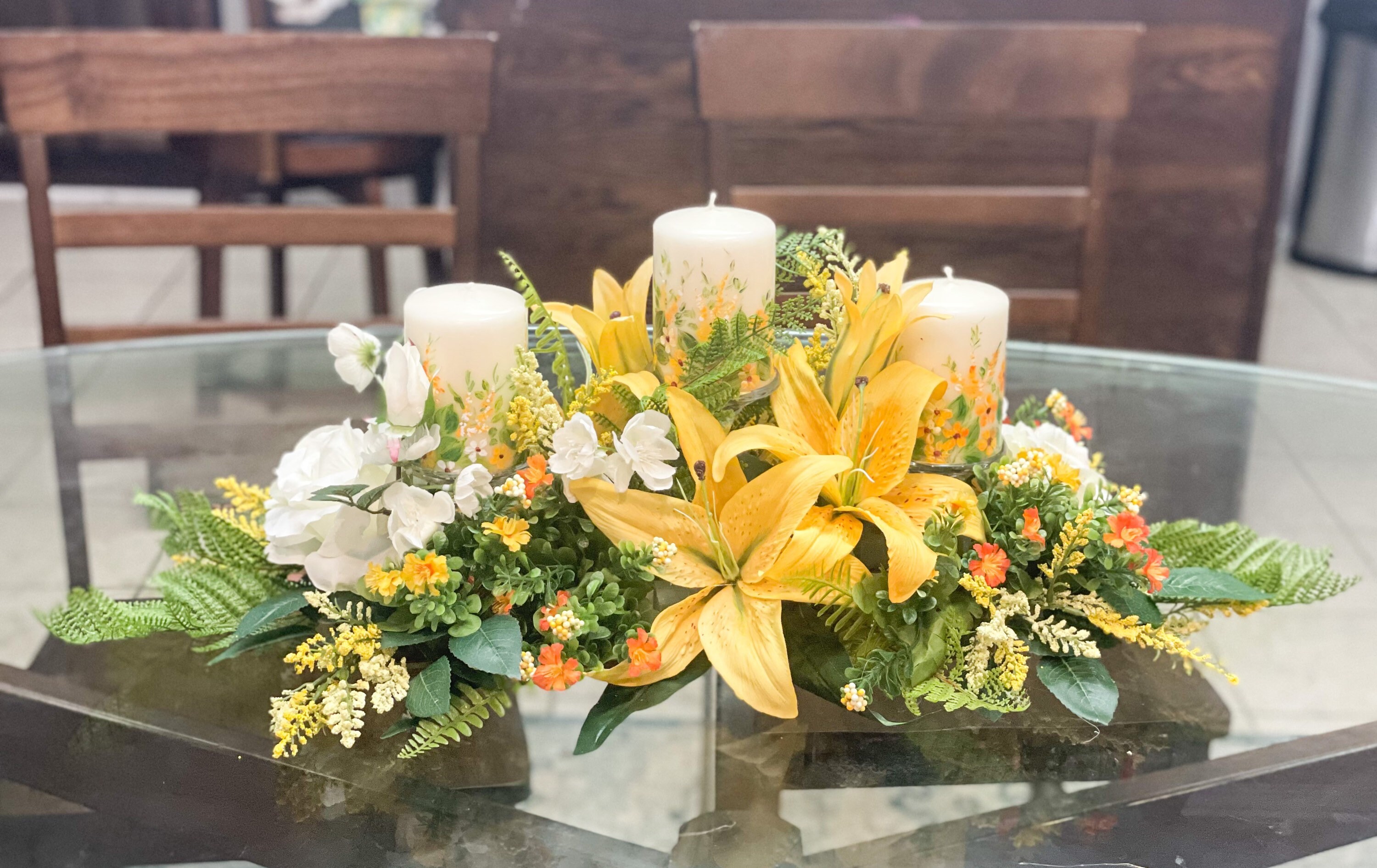 Spring Centerpiece, Real Touch Floral Arrangement, Easter Centerpiece ...