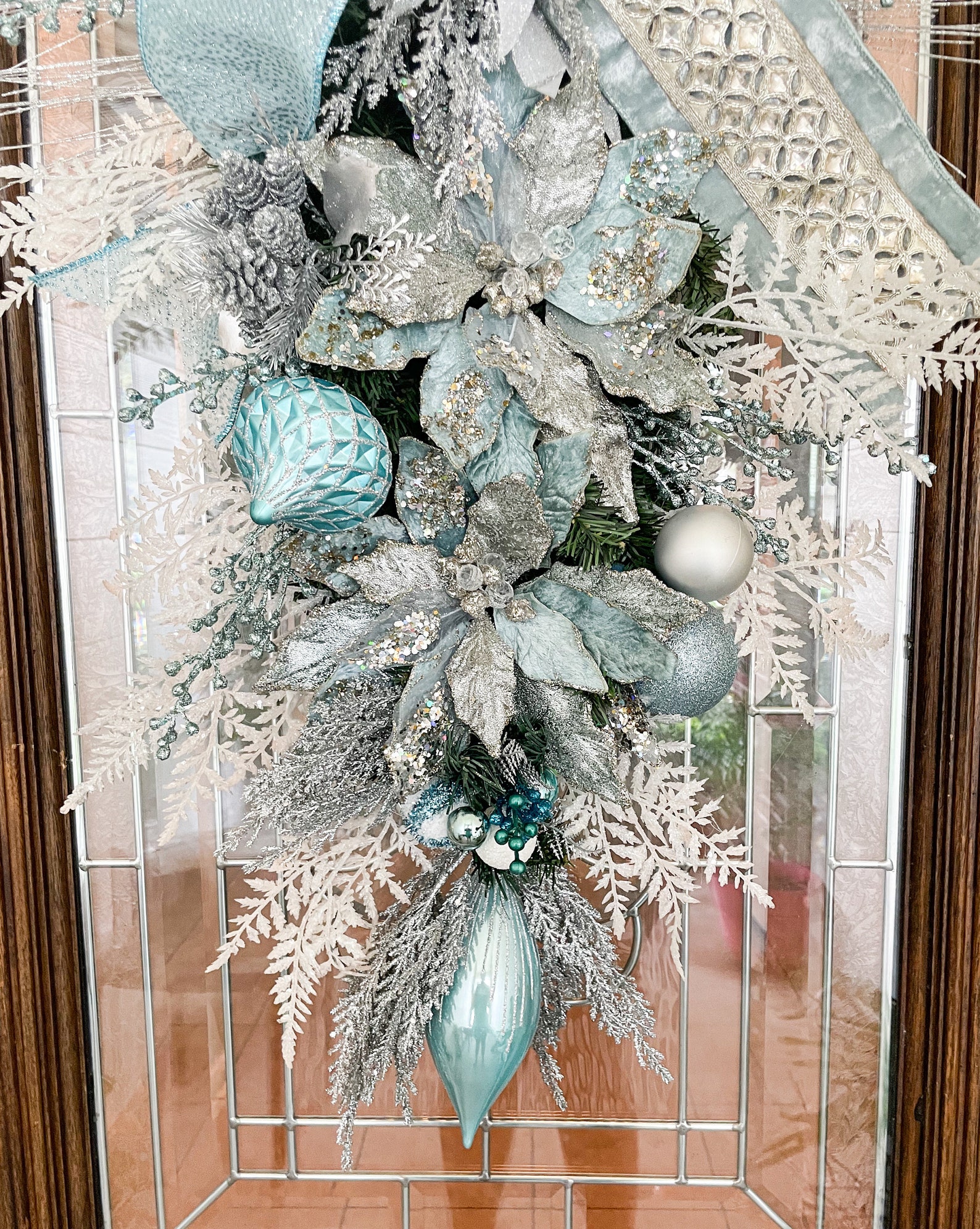 Christmas Wreath, Christmas Swag, Blue Christmas Swag, Ice Blue ...