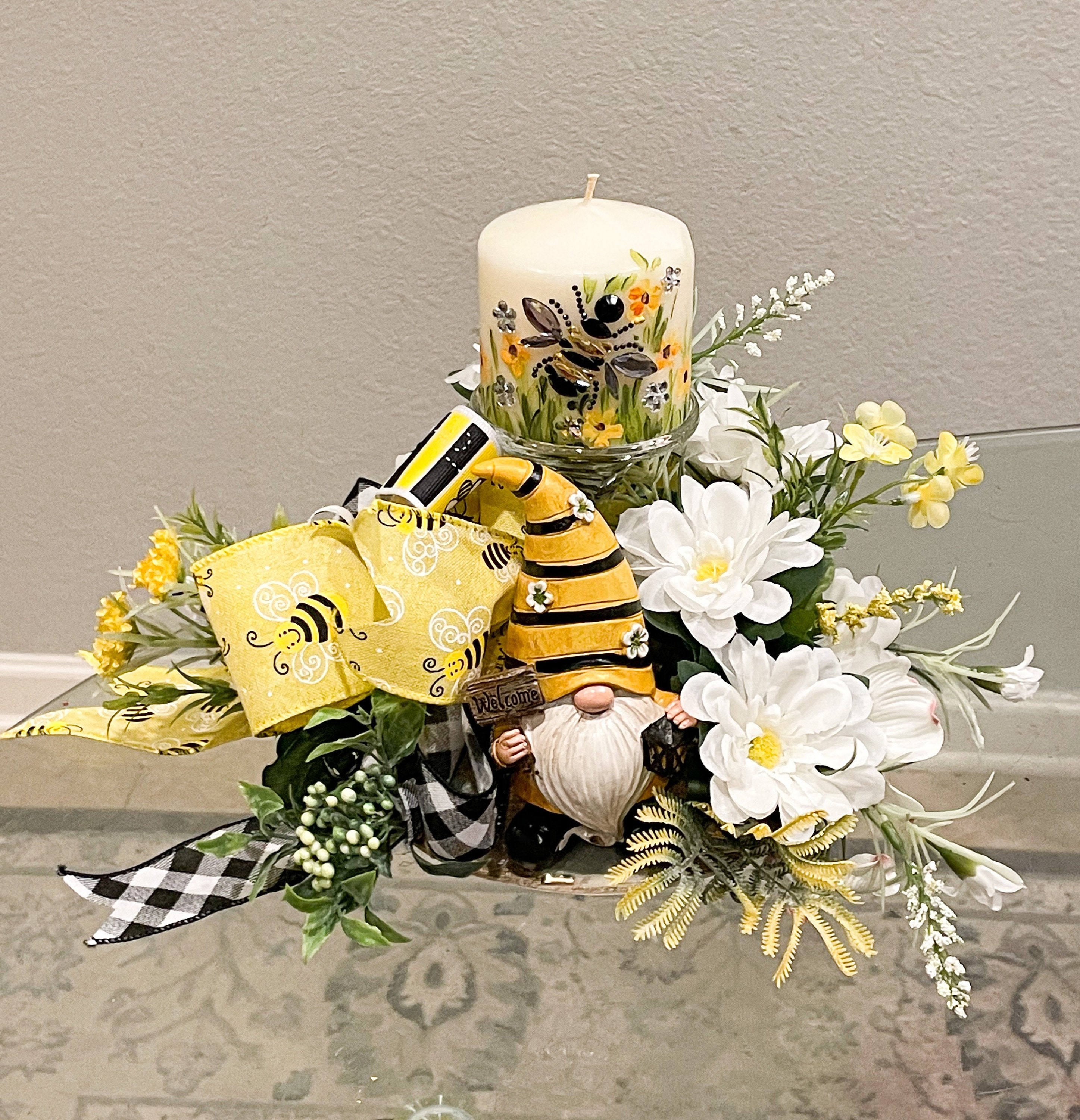 Summer Centerpiece, Bee Centerpiece, Bee Decor, Bumble Bee Decor ...