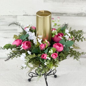 Spring Candle Wreath, Small Wreath for Candles, Spring Table Decor ...