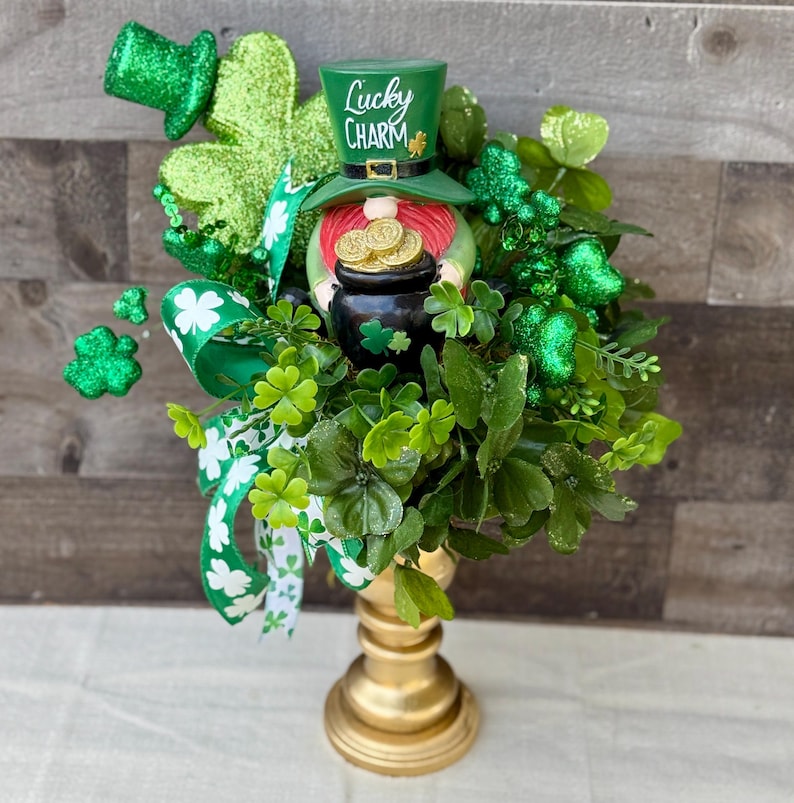 St. Patrick’s Day Centerpiece, St Patty’s Day Candle Stick Arrangement ...