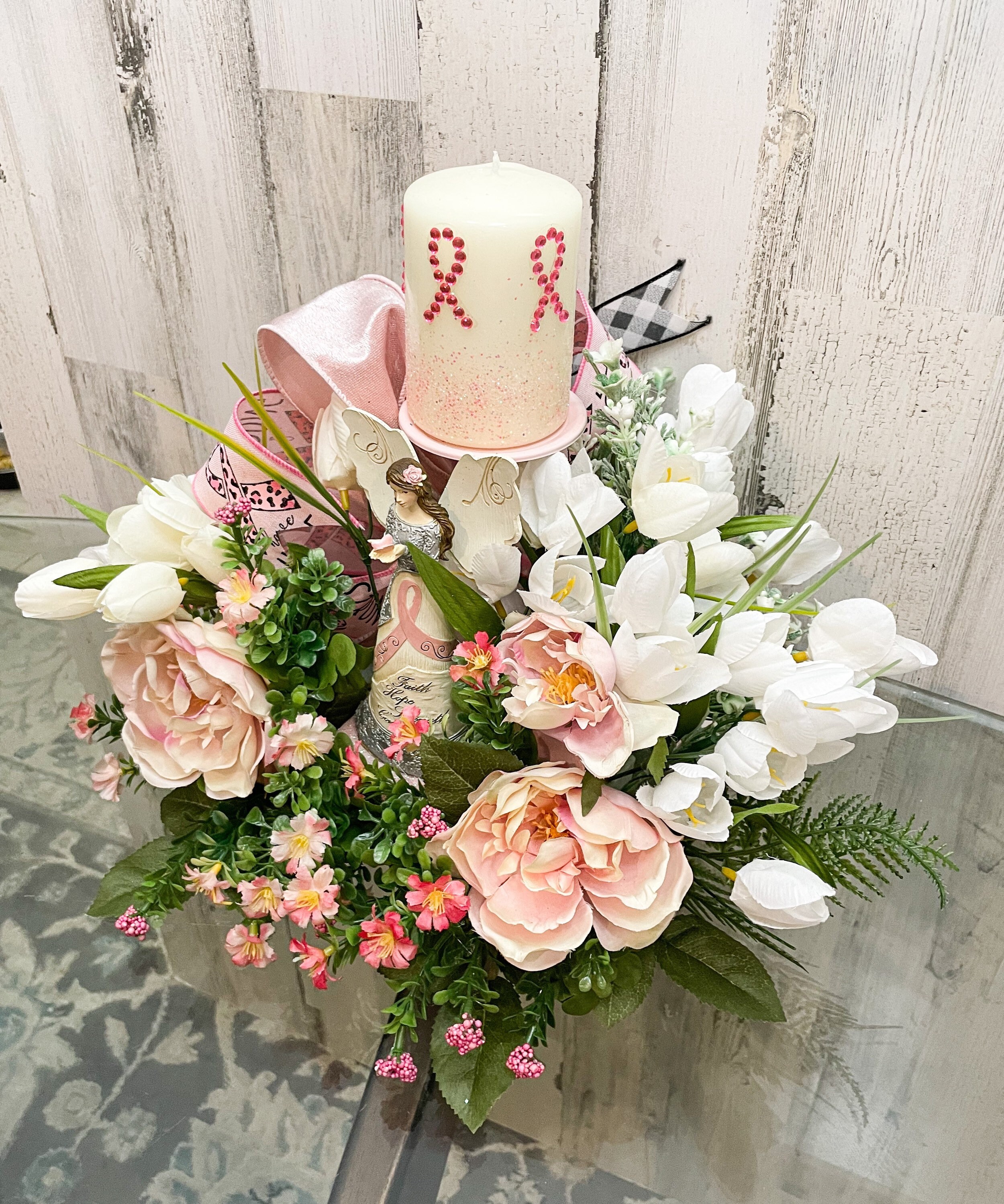 Breast Cancer Centerpiece, Breast Cancer Ribbon, Breast Cancer Survivor ...