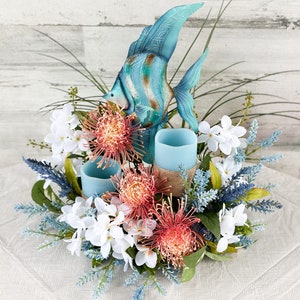 Beach Decor, Fish Decor, Beach Centerpiece, Nautical Centerpiece, Large ...