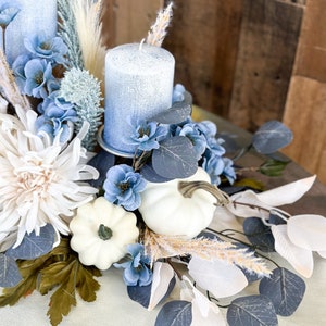 Fall Centerpiece, Fall Table Centerpiece, Fall Table Decor, Blue Fall ...