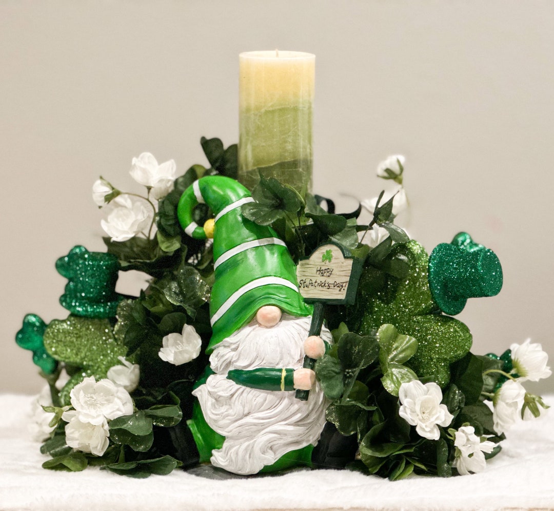 St. Patrick’s Day Centerpiece, St. Patrick’s Day Gnome Decor, Sr ...