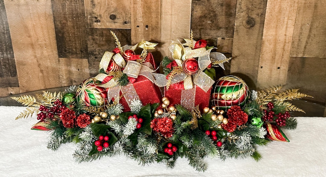 Christmas Centerpiece, Large Christmas Table Decor, Luxe Christmas ...