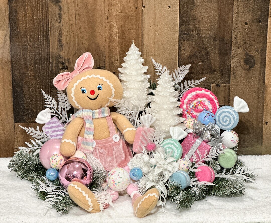 Pink Gingerbread Girl, Pink Gingerbread Decor, Pink Gingerbread House ...