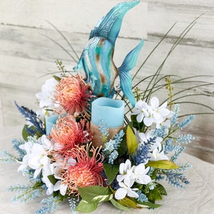 Beach Decor, Fish Decor, Beach Centerpiece, Nautical Centerpiece, Large ...