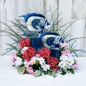 Beach Decor, Fish Decor, Beach Centerpiece, Nautical Centerpiece, Large ...