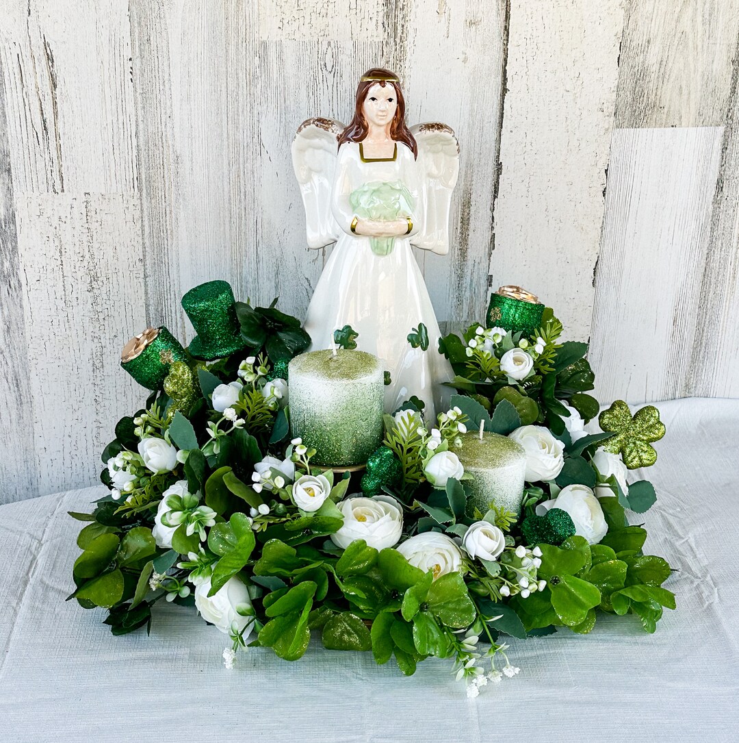 St Patricks Centerpiece, St Patricks Angel Centerpiece, Angel ...