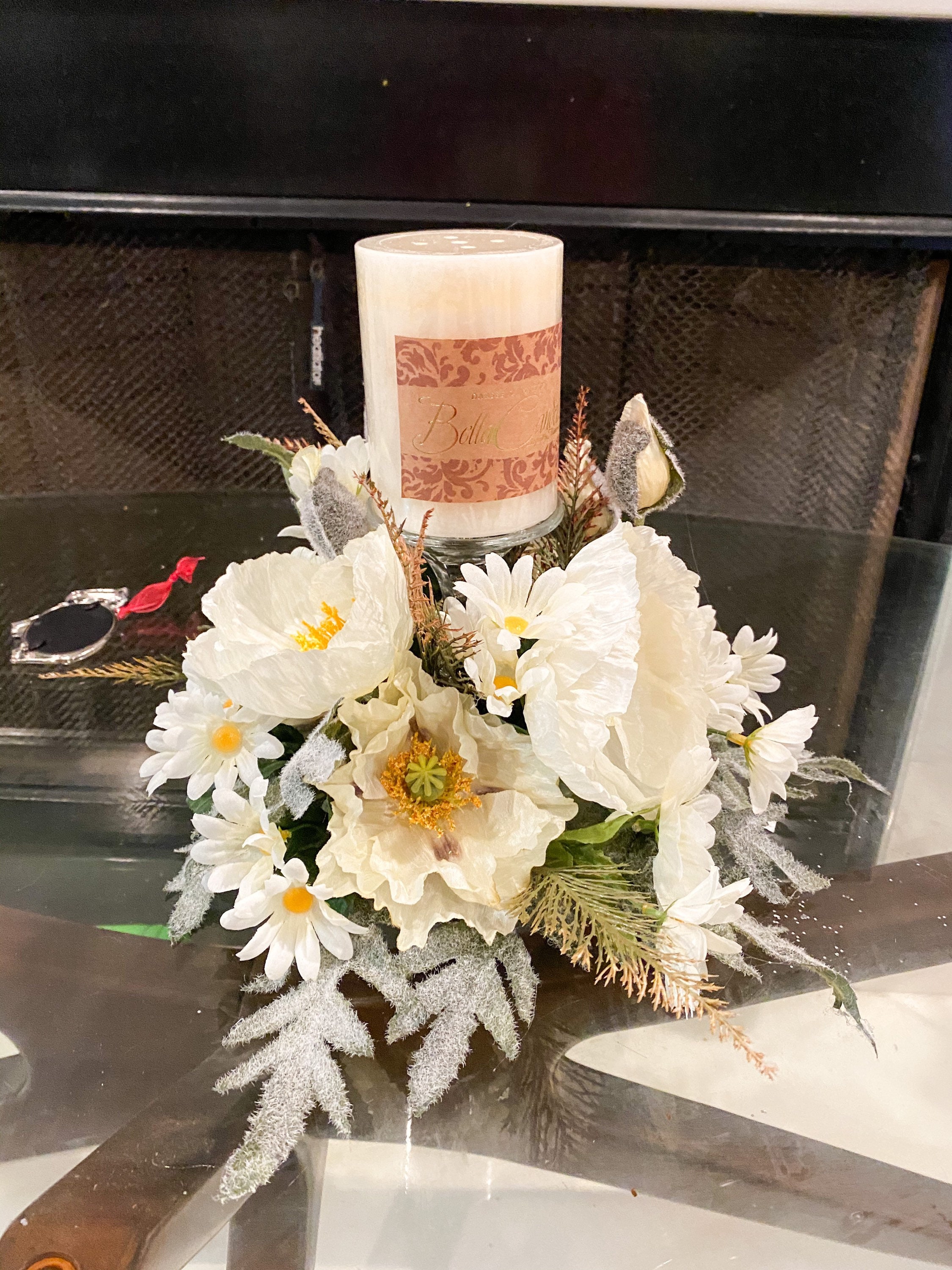 Spring Centerpiece white poppy centerpiece after holiday | Etsy