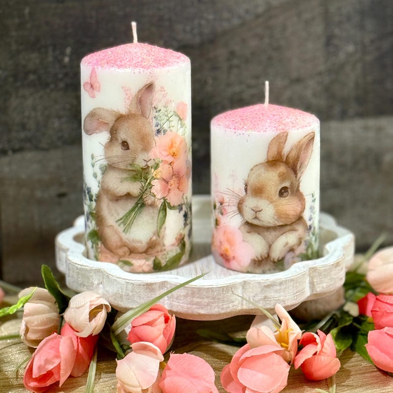 Bunny Candle - Etsy