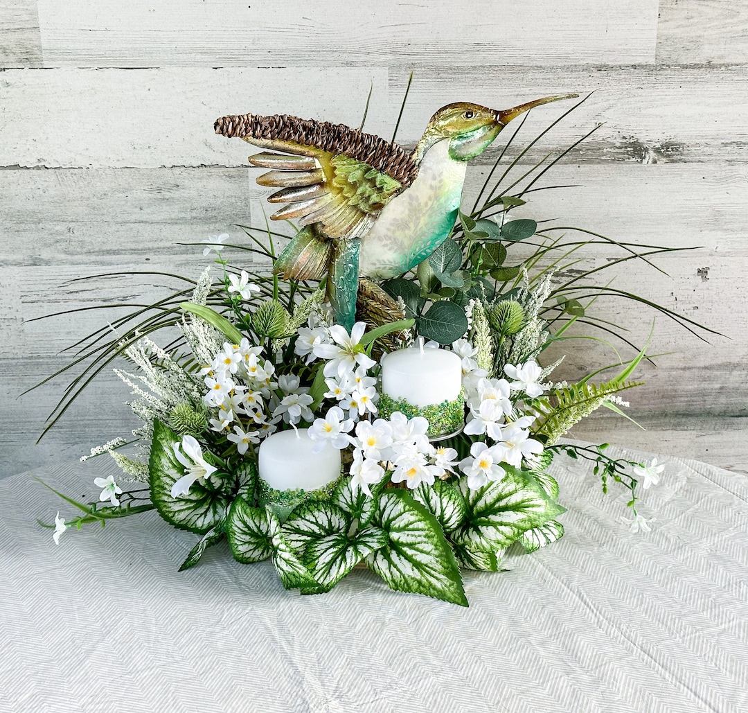 Summer Centerpiece, Everyday Centerpiece, Humming Bird Decor, Farmhouse ...