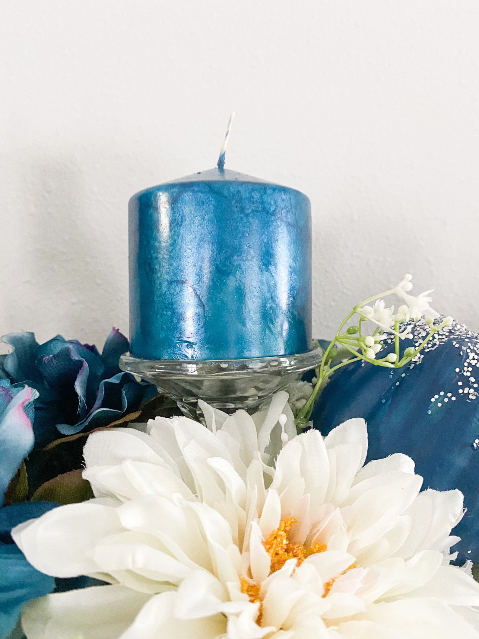 Fall Centerpiece Blue Fall Centerpiece Blue Fall Decor Blue - Etsy