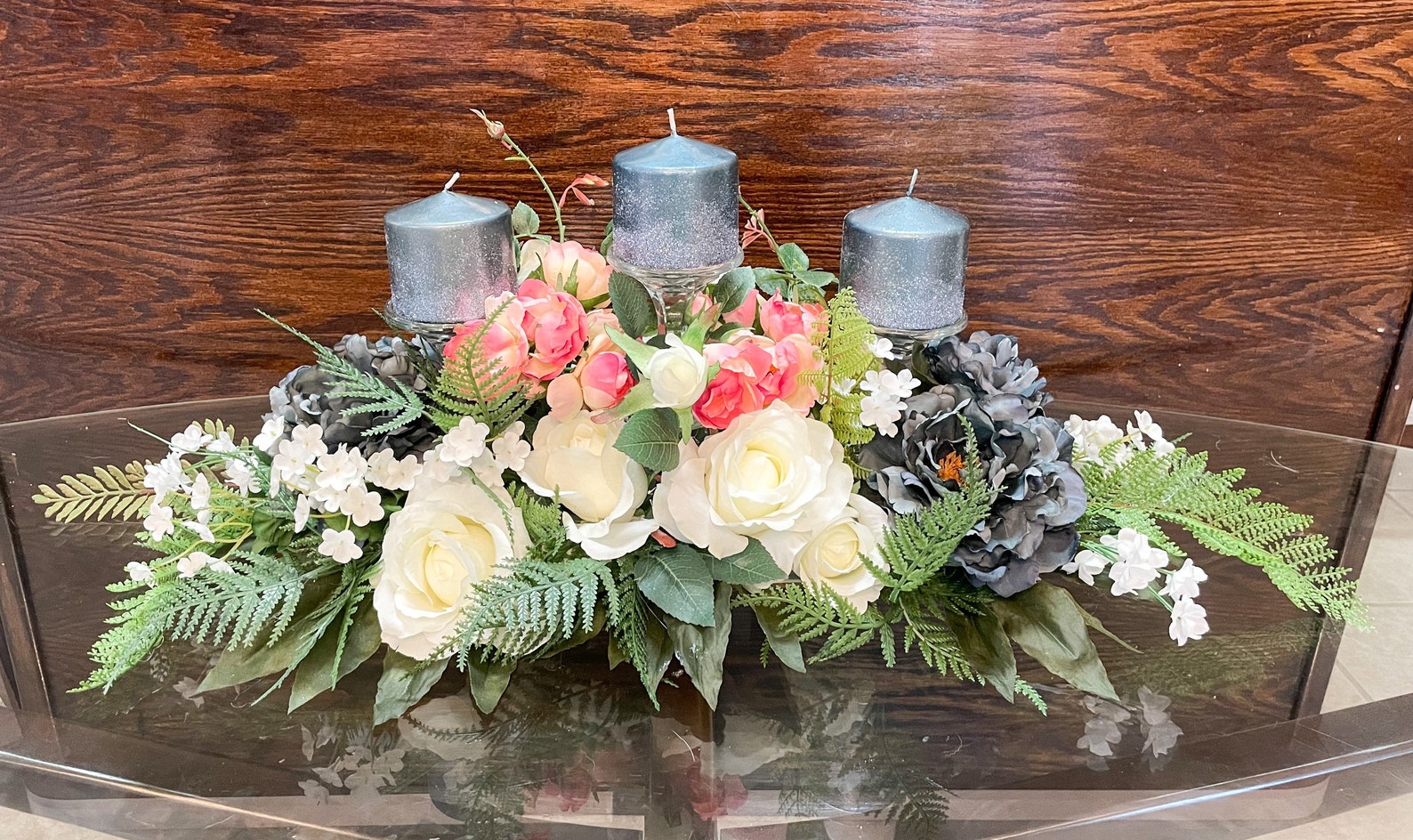 Large Floral Arrangement, Floral Centerpiece, Large Floral Table Decor ...