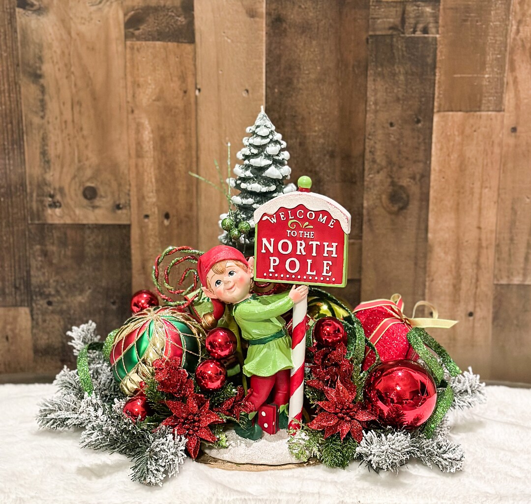 Winter Centerpiece, Holiday Centerpiece, Elf Centerpiece, Elf Figurine ...