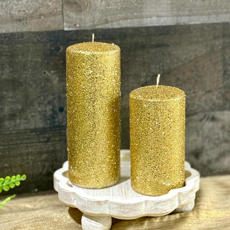 Gold Pillar Scented Candle - Etsy