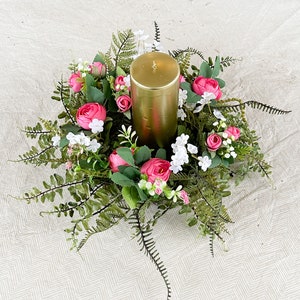 Spring Candle Wreath, Small Wreath for Candles, Spring Table Decor ...