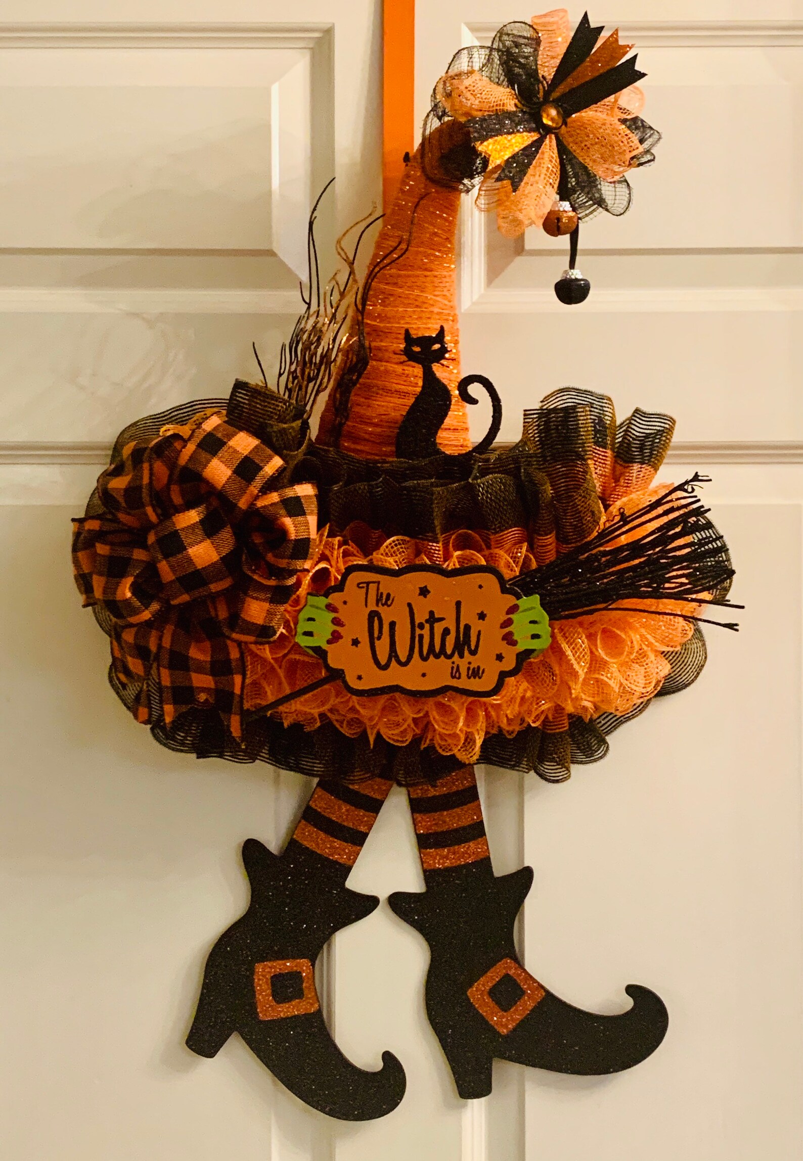 Deco Mesh Witch Hat Wreath With Legs - Etsy