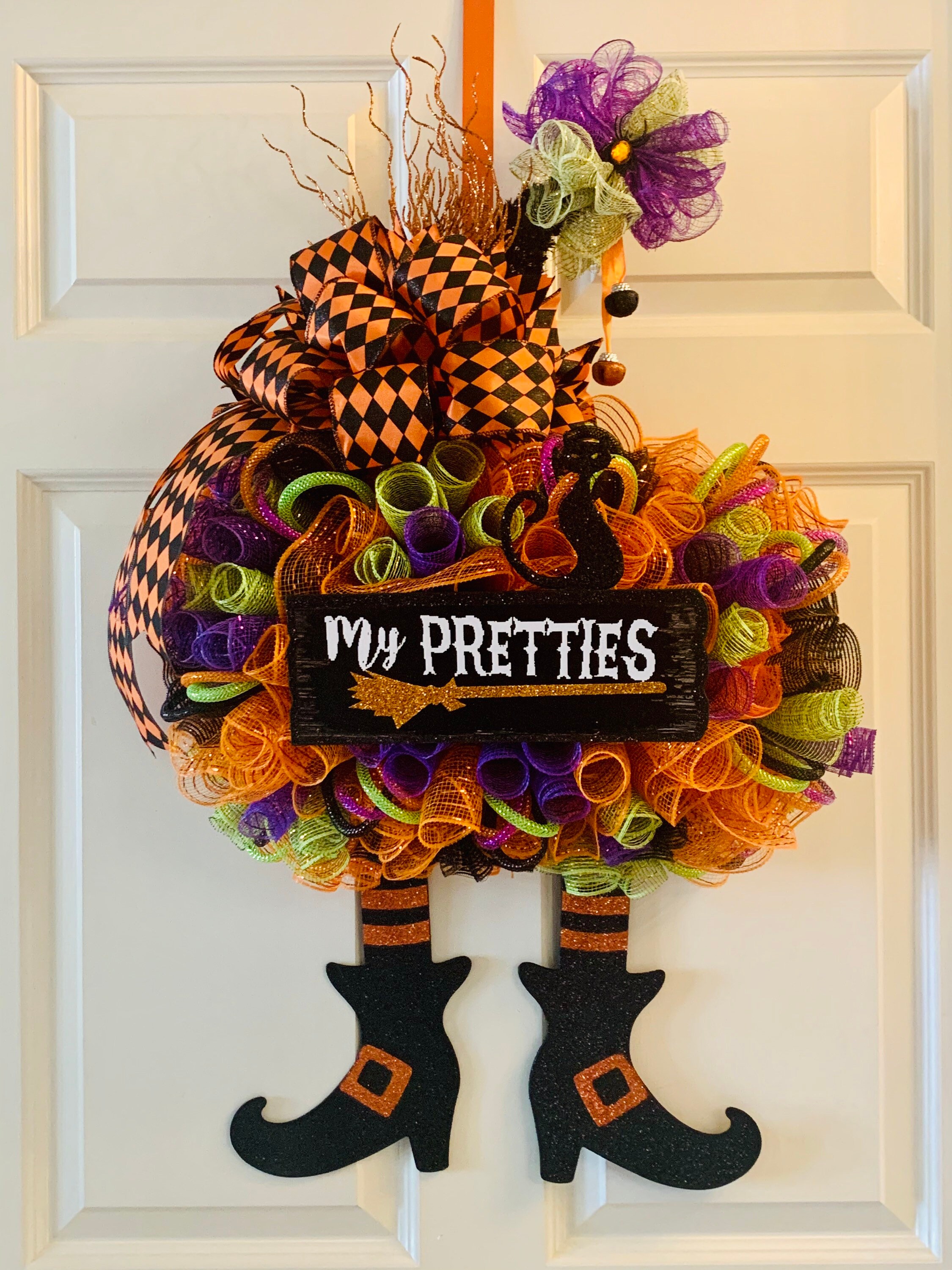 Witch Hat Deco Mesh Wreath - Etsy