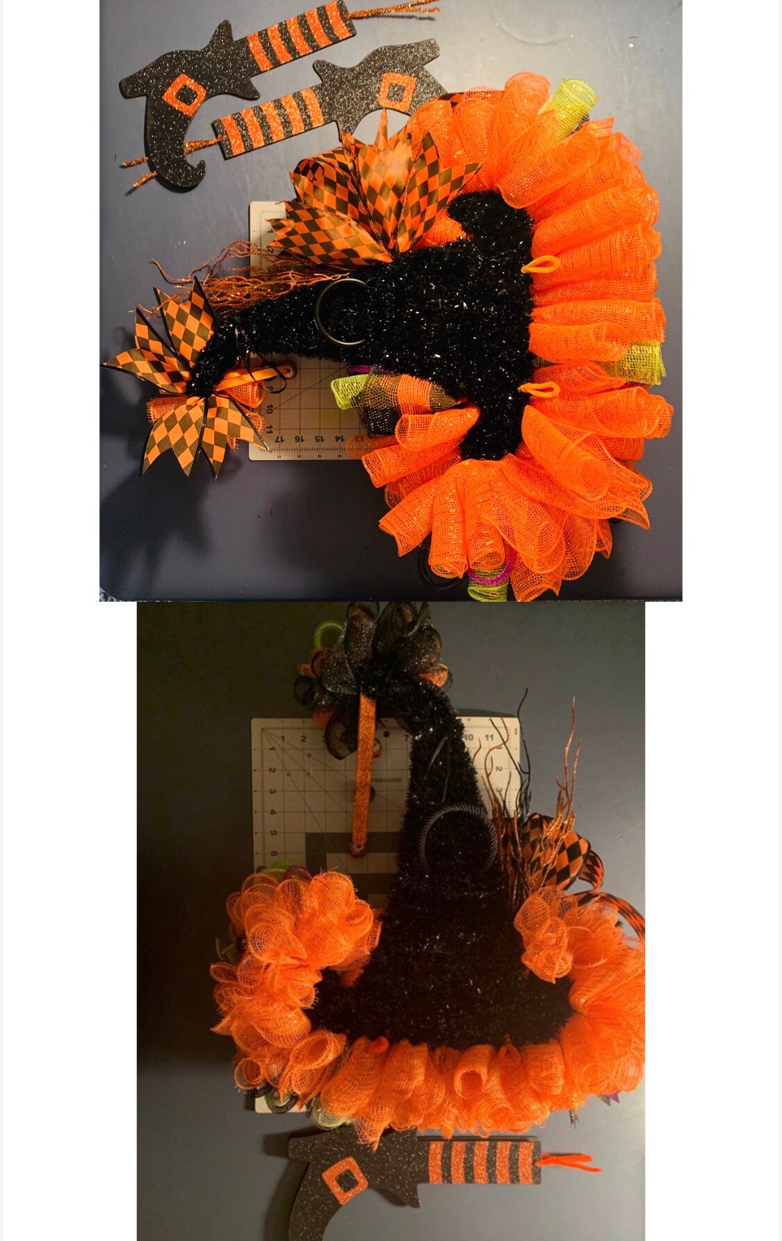 Witch Hat Deco Mesh Wreath - Etsy