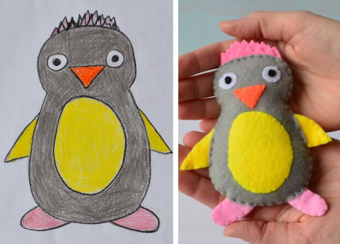 Toy by Drawing Custom Plush Сustomized toy from сhild picture | Etsy