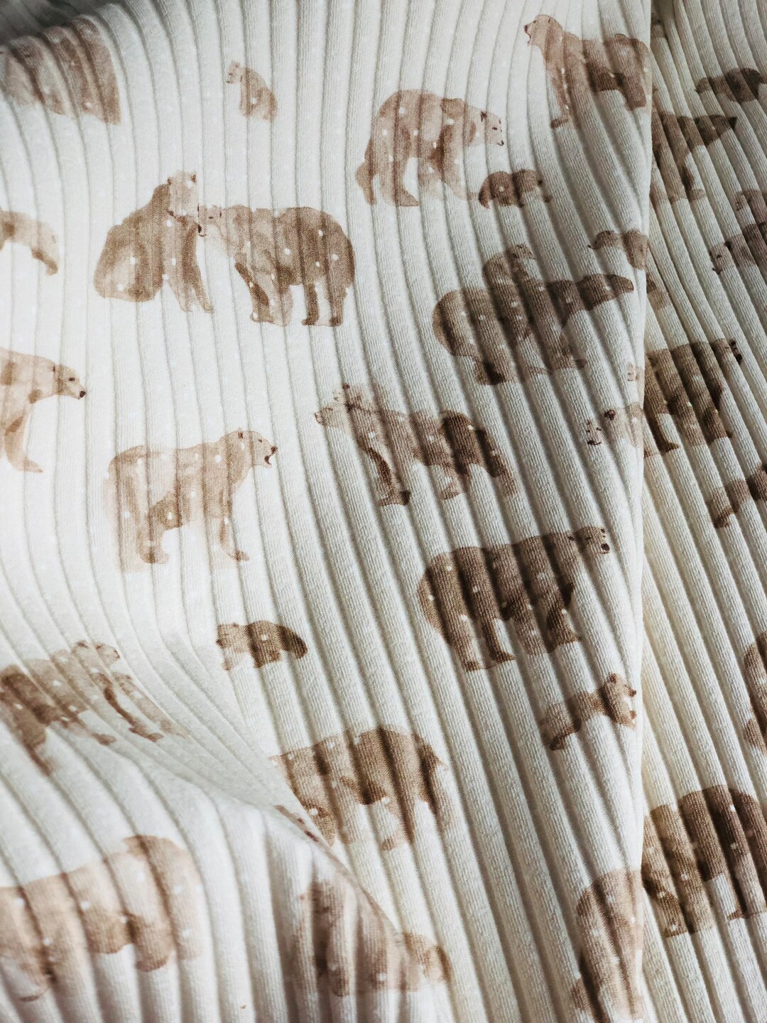 Rib Jersey Polar Bears Snowflakes From Family Fabrics, Cotton Jersey ...