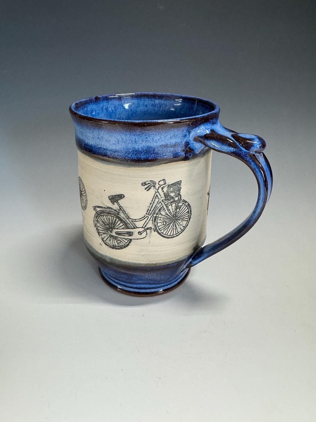 Bicycle Coffee Mug, Handmade Pottery Coffee Cup - Etsy