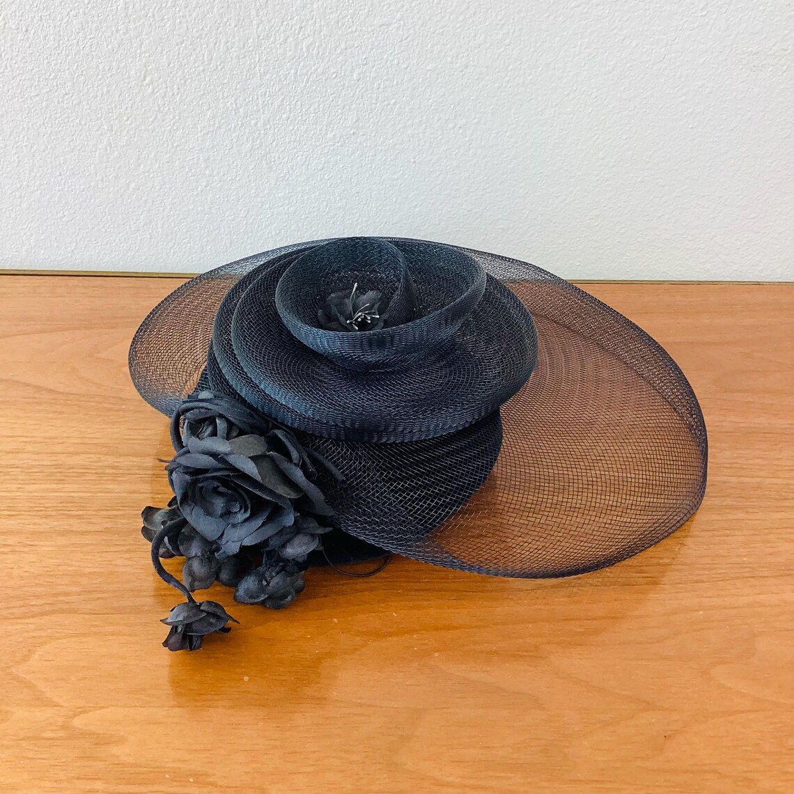 Vintage 1980s SCULPTURAL BLACK NET Hat With Veil by Neiman Marcus - Etsy