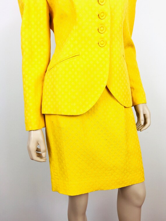 Vintage 1980s CHRISTIAN DIOR Yellow DIAMOND Pattern J… - Gem