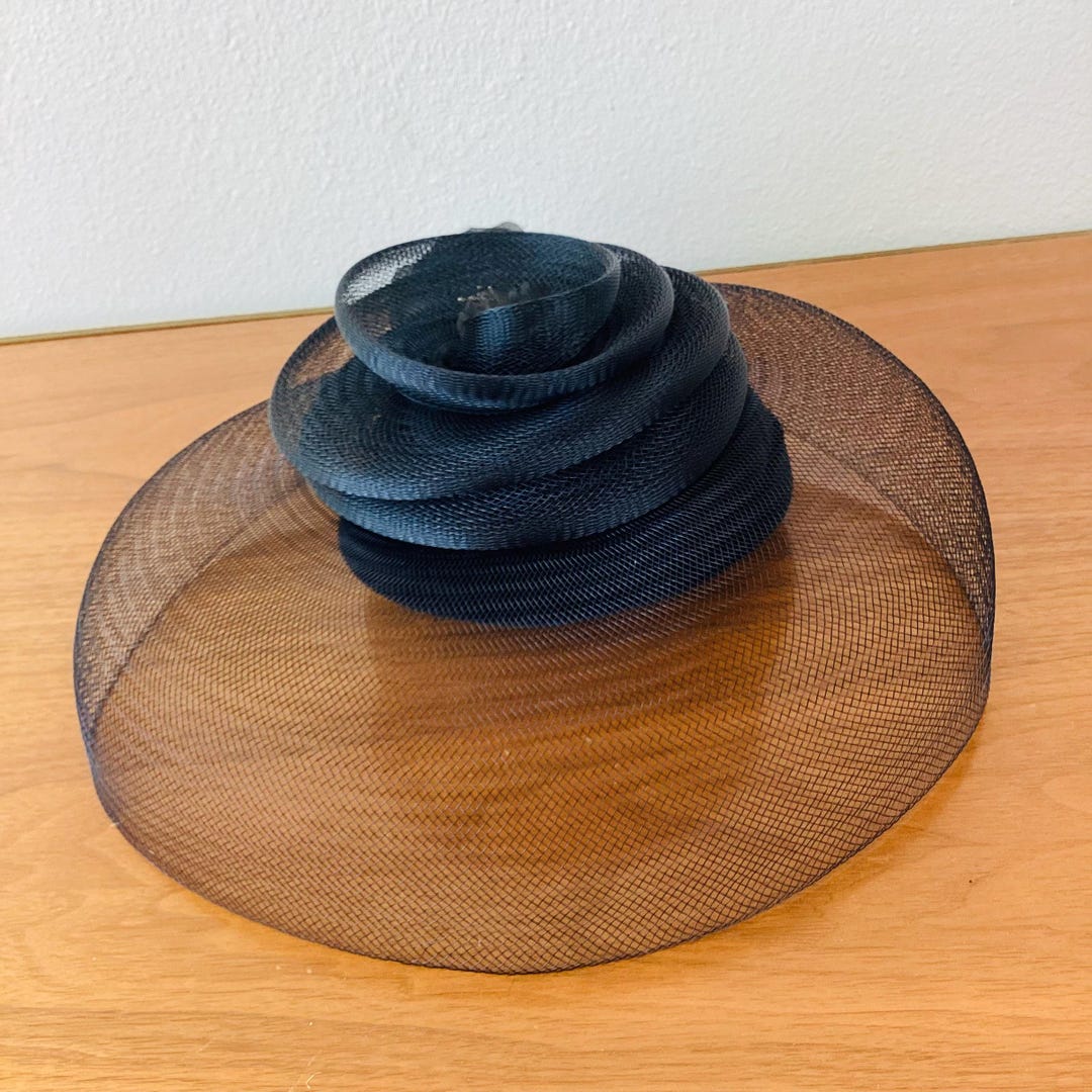 Vintage 1980s SCULPTURAL BLACK NET Hat With Veil by Neiman Marcus - Etsy