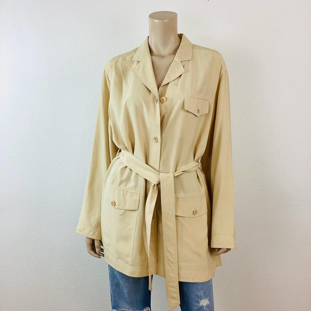 Vintage UNGARO MINIMALIST Cream SILK Loose Fit Slouchy Matte Silk ...
