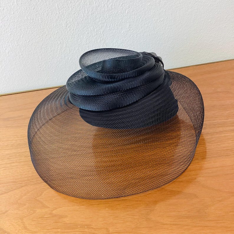 Vintage 1980s SCULPTURAL BLACK NET Hat With Veil by Neiman Marcus - Etsy