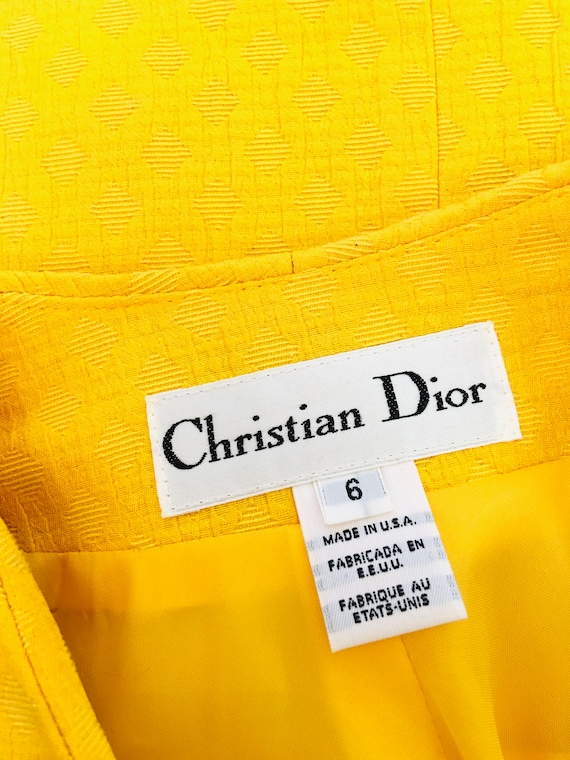 Vintage 1980s CHRISTIAN DIOR Yellow DIAMOND Pattern J… - Gem