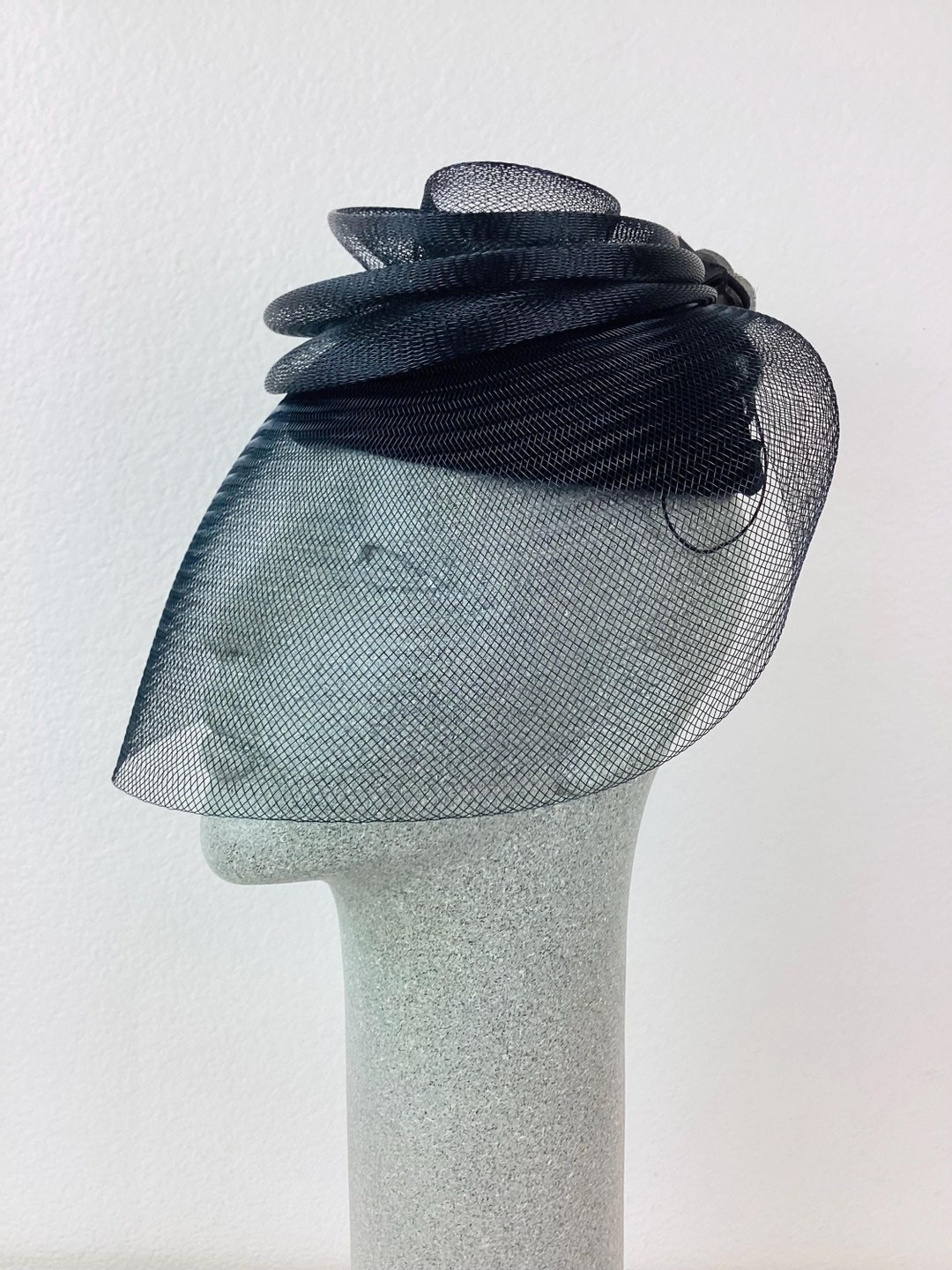 Vintage 1980s SCULPTURAL BLACK NET Hat With Veil by Neiman Marcus - Etsy