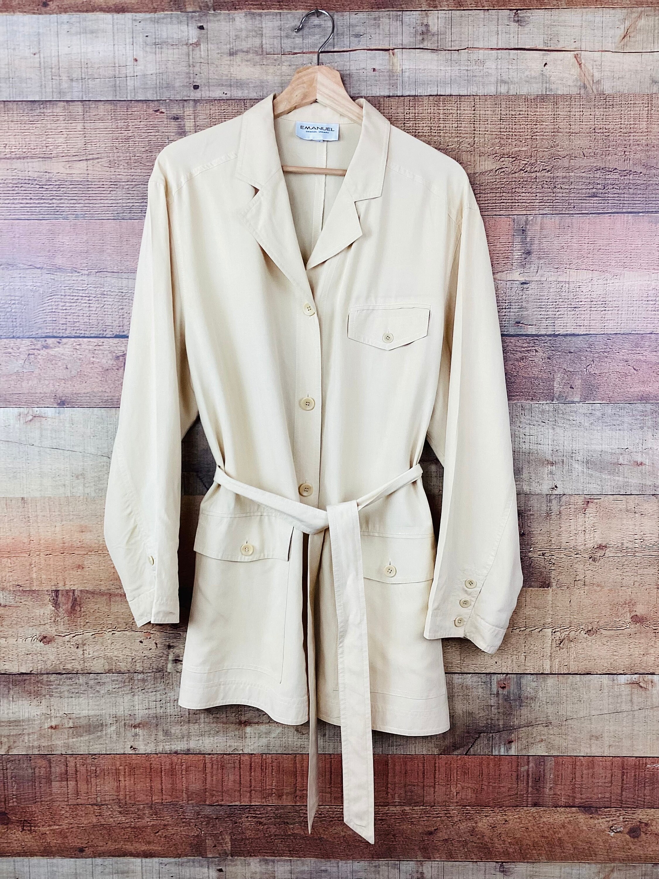 Vintage UNGARO MINIMALIST Cream SILK Loose Fit Slouchy Matte Silk ...