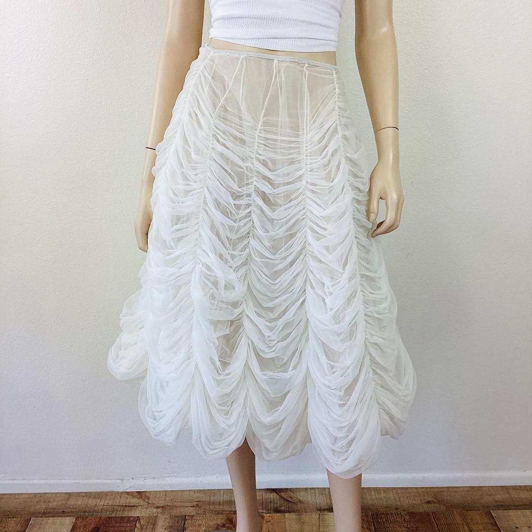 Vintage 1950s POUFFY SWAG DRAPED White Nylon Skirt Slip - Etsy