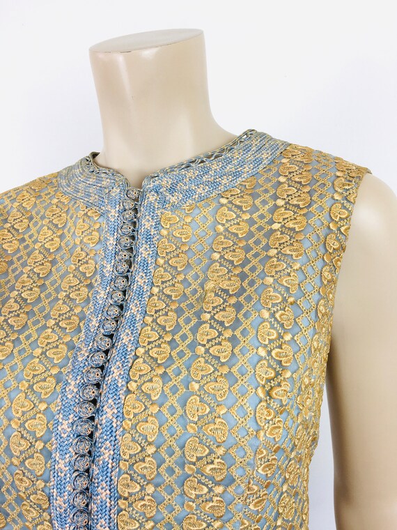 Vintage 1960s GOLD EMBROIDERED MOROCCAN Top & Huge Wi… - Gem