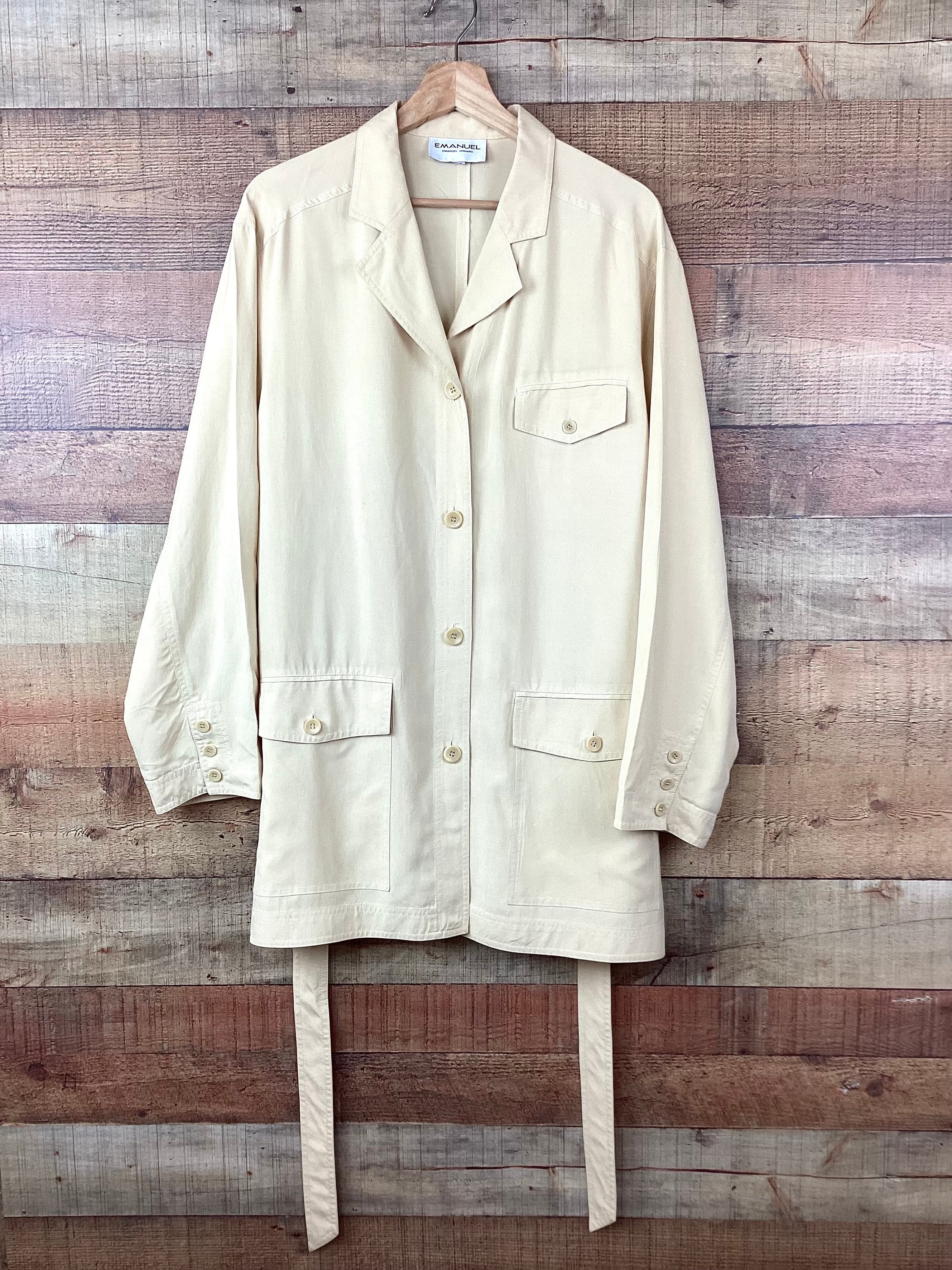 Vintage UNGARO MINIMALIST Cream SILK Loose Fit Slouchy Matte Silk ...