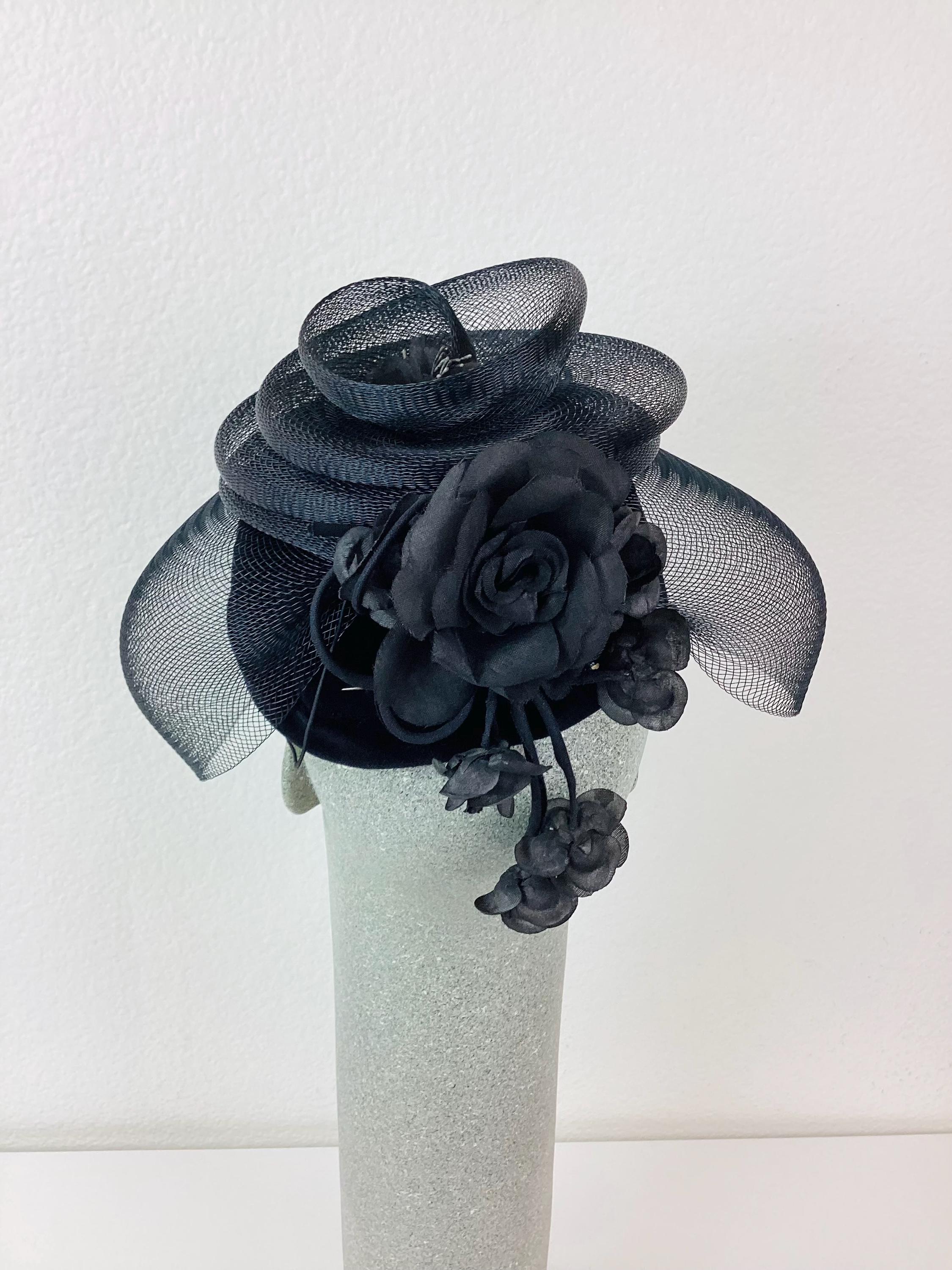 Vintage 1980s SCULPTURAL BLACK NET Hat With Veil by Neiman Marcus - Etsy