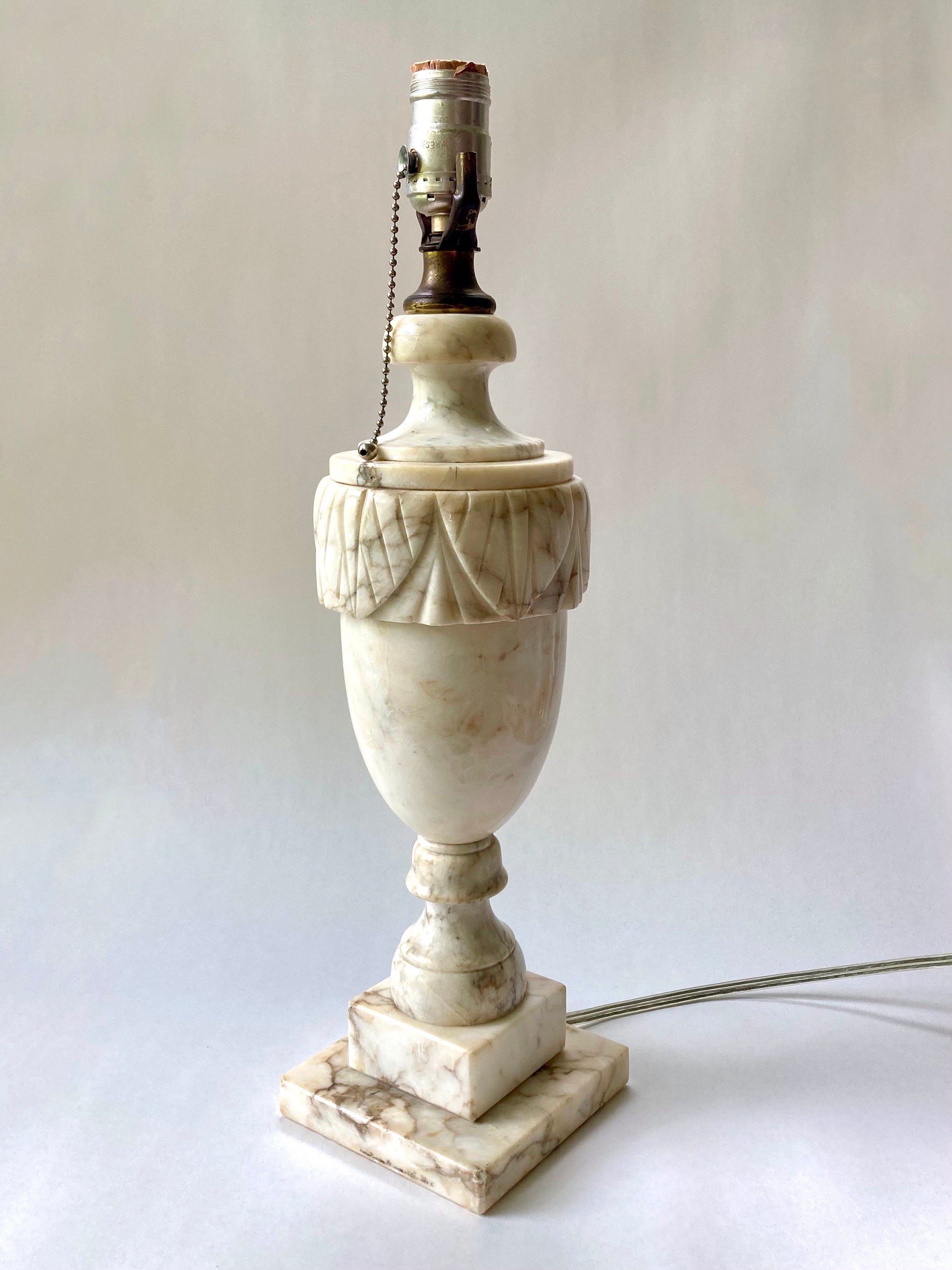 Vintage Italian Carved Marble Lamp, Stone Lamp, Grand Millennial Decor ...