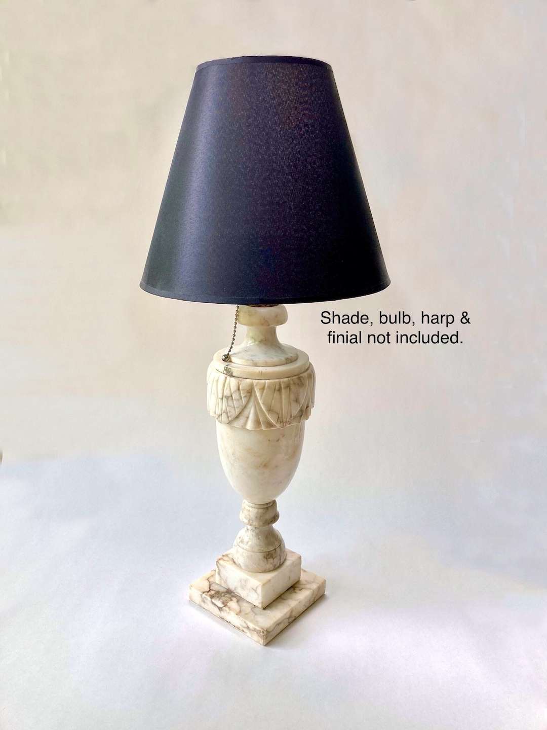 Vintage Italian Carved Marble Lamp, Stone Lamp, Grand Millennial Decor ...