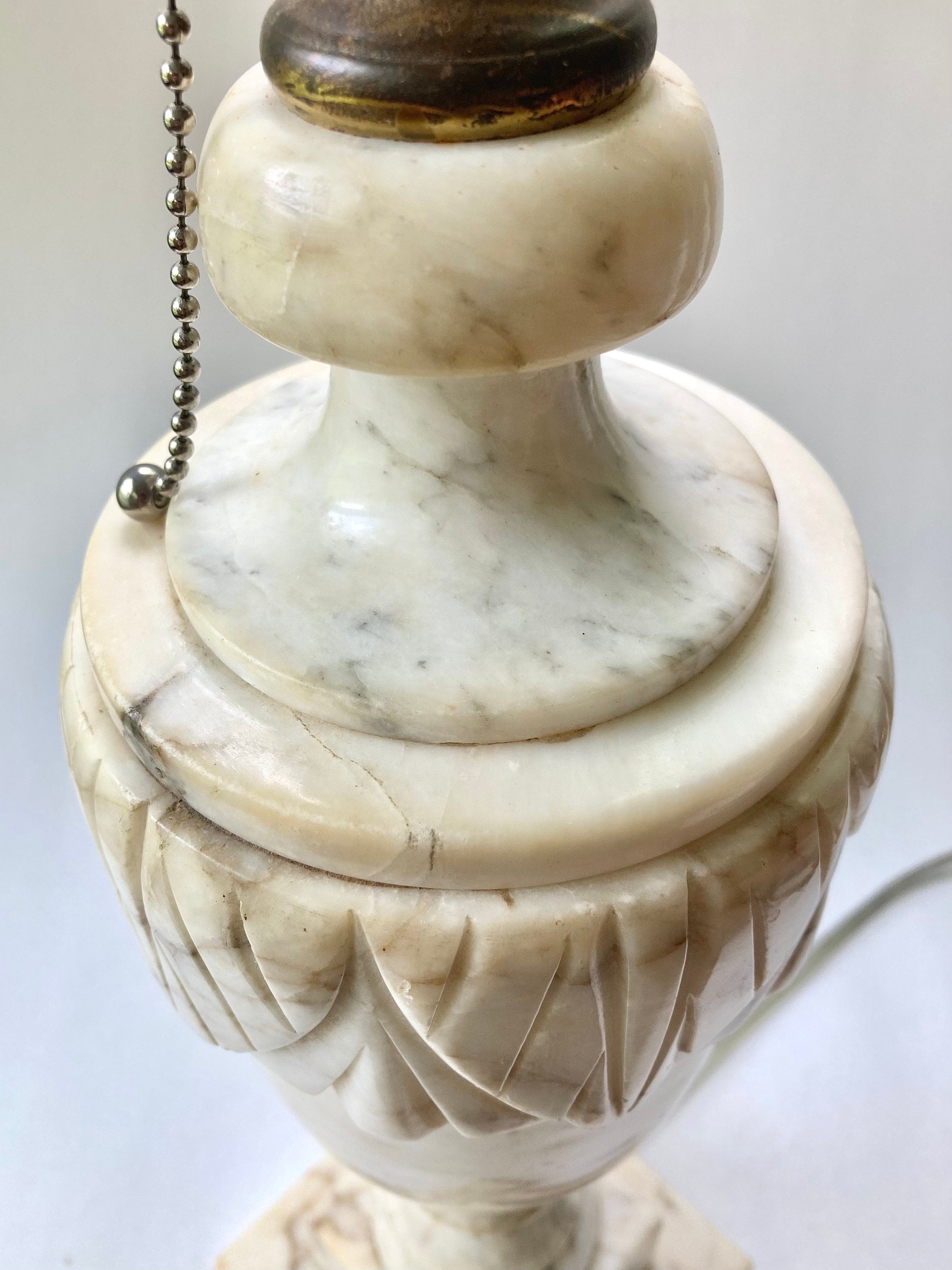 Vintage Italian Carved Marble Lamp, Stone Lamp, Grand Millennial Decor ...