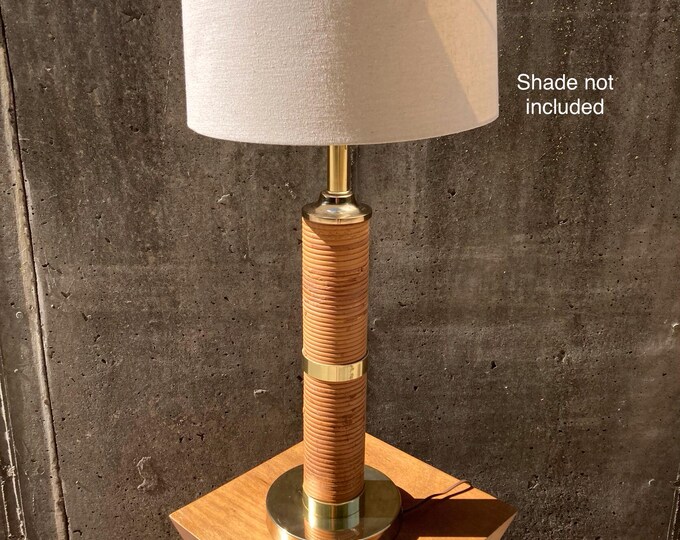 Vintage Split Pencil Reed Table Lamp, Gabriella Crespi Style Light ...