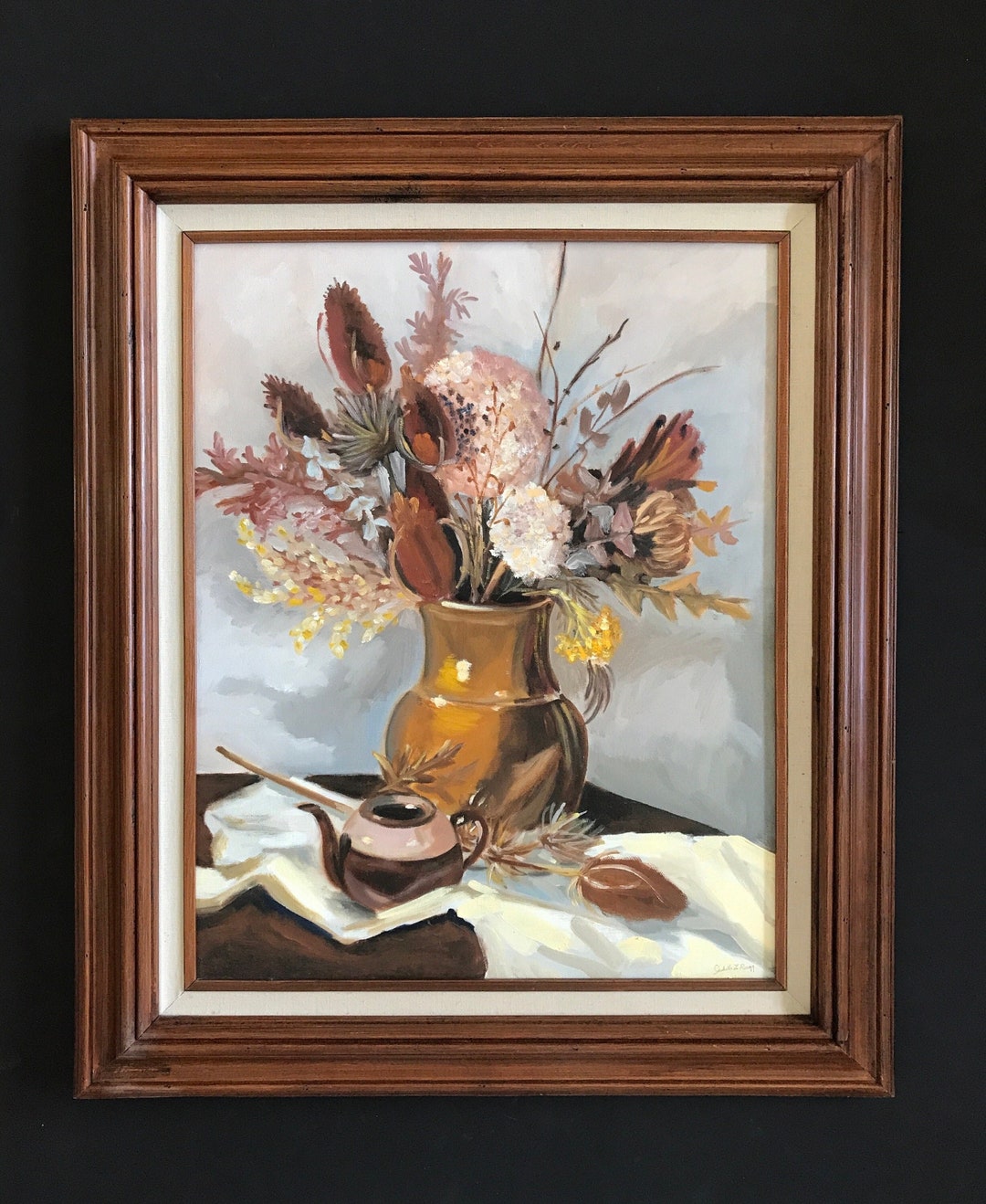 Vintage Original Signed Still Life Flower Painting, Judith L. Rugg Art ...